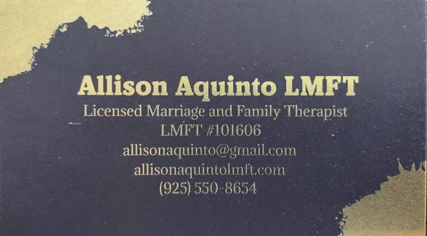 ALLISON AQUINTO, LMFT - Updated October 2025 - Walnut Creek, California ...