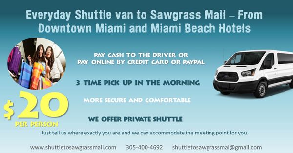 SHUTTLE TO SAWGRASS MALL - Updated June 2024 - 6701 Collins Ave, Miami ...
