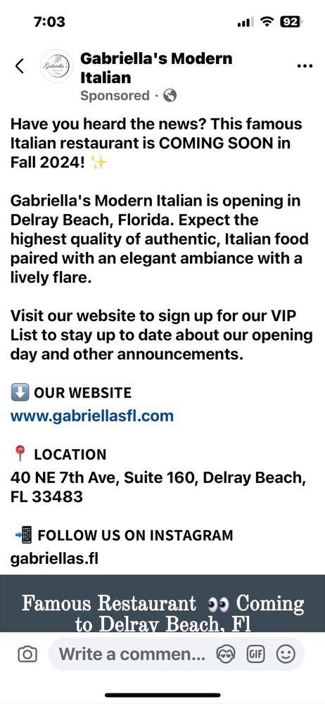 GABRIELLA’S MODERN ITALIAN - Updated January 2025 - 40 NE 7th Ave ...