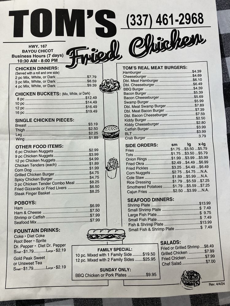 TOM’S FRIED CHICKEN - Updated May 2026 - 18 Reviews - 4757 US Highway ...