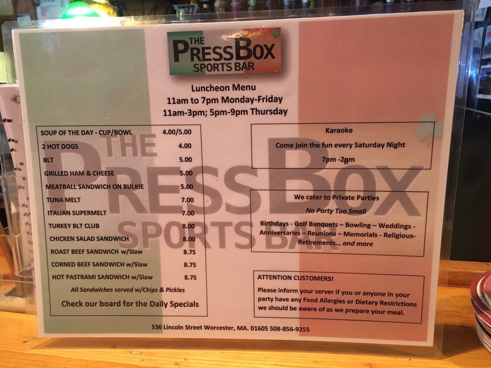 PRESS BOX - Updated August 2025 - 536 Lincoln St, Worcester ...