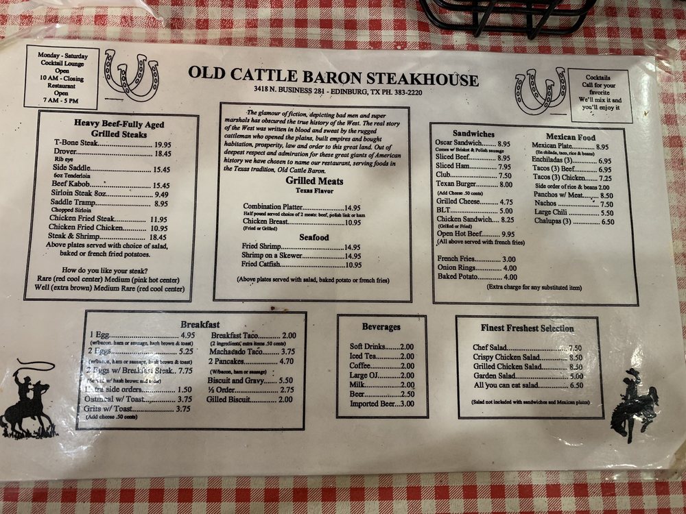 OLD CATTLE BARON - Restaurants - 3418 N Closner Blvd, Edinburg, TX ...
