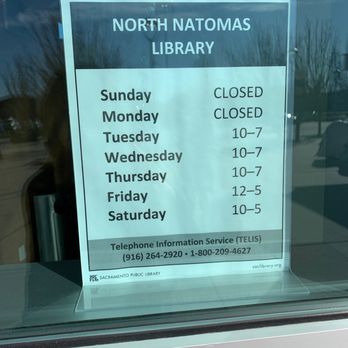 SACRAMENTO PUBLIC LIBRARY - NORTH NATOMAS - Updated October 2025 - 64 ...