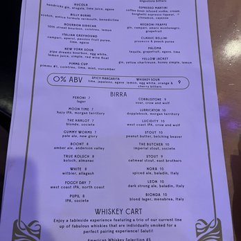 Bella luna menu store