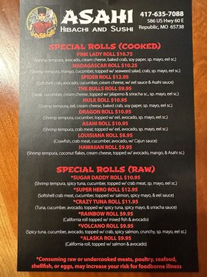 ASAHI HIBACHI AND SUSHI - Updated October 2025 - 586 US-60, Republic ...