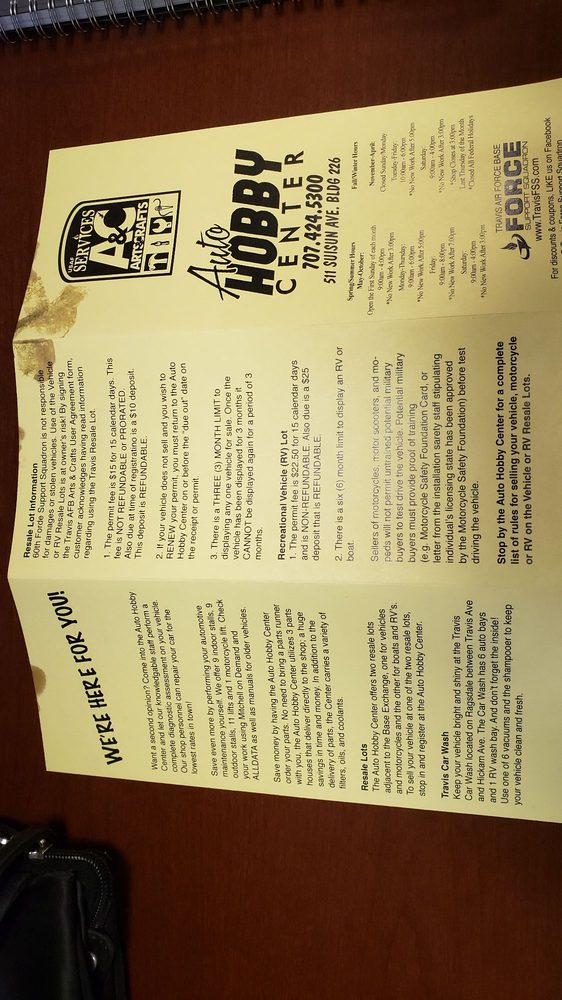 TRAVIS AUTO HOBBY SHOP - Updated July 2025 - 511 Suisun Ave, Travis Afb ...