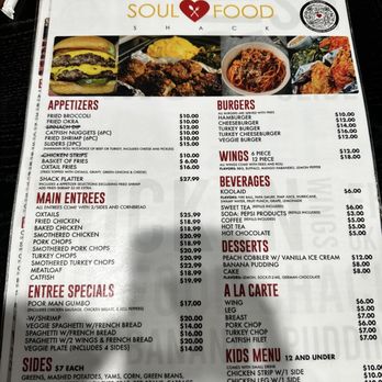 Soul Food Appetizers Menu