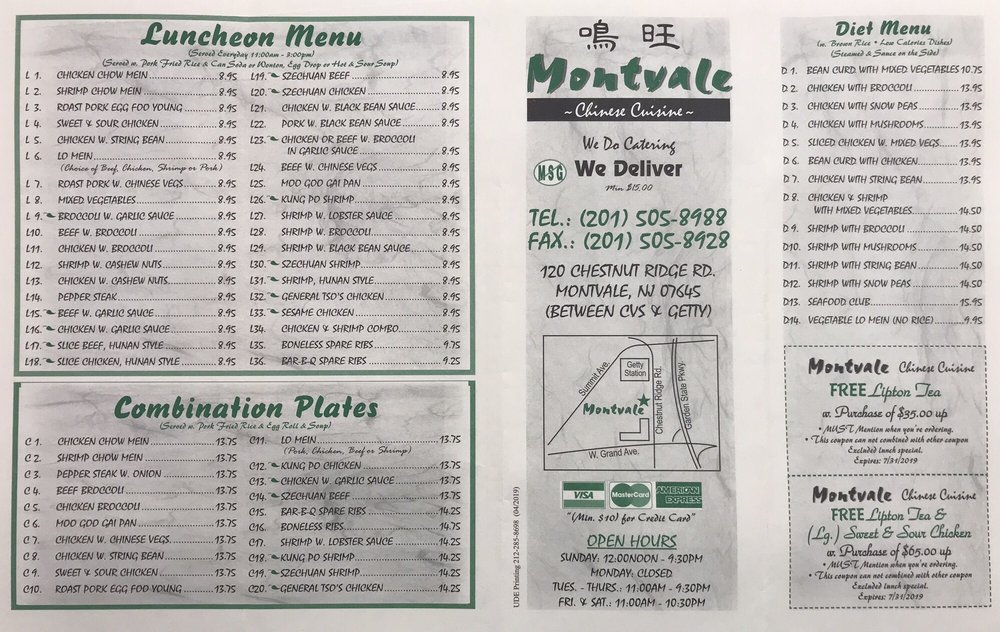 MONTVALE CHINESE CUISINE - Updated December 2025 - 10 Photos & 59 ...