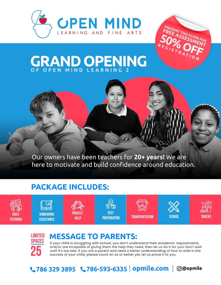 OPEN MIND LEARNING AND FINE ARTS - Request Information - 10376 W ...