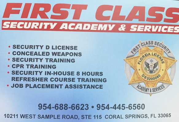 FIRST CLASS SECURITY ACADEMY & SERVICES - Updated November 2025 - 10 ...