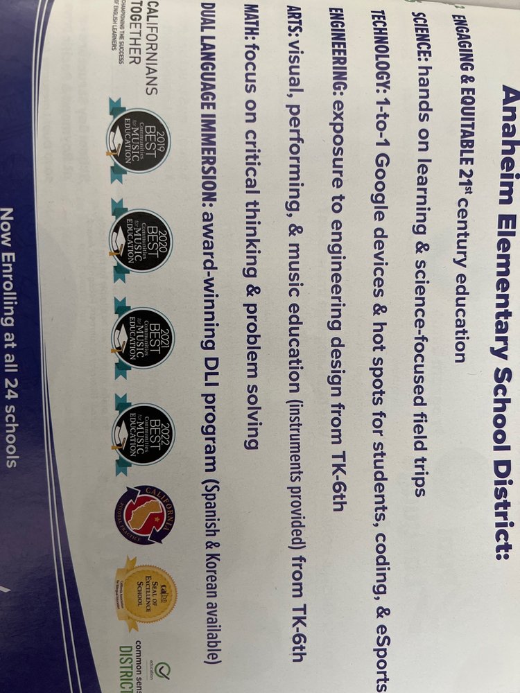 ANAHEIM ELEMENTARY SCHOOL DISTRICT - Updated December 2025 - 1001 S ...