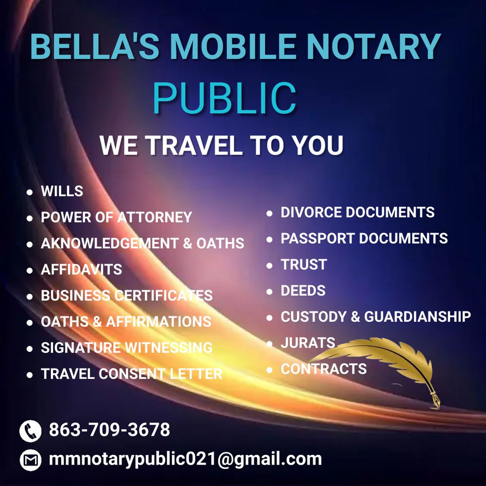 BELLA’S MOBILE NOTARY PUBLIC - Updated November 2025 - Haines City ...