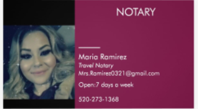 MARIA RAMIREZ - Updated April 2025 - Tucson, Arizona - Notaries - Phone ...