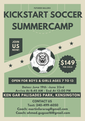 KICKSTART SOCCER SUMMER CAMP | 4140 Wexford Dr, Kensington, Maryland ...