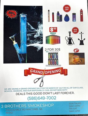 3 BROTHERS SMOKE SHOP - Updated July 2025 - 27 Photos - 23111 21 Mile ...