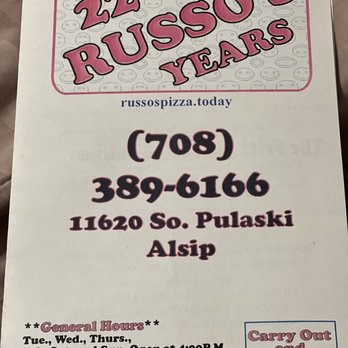 RUSSO’S PIZZA - Updated January 2025 - 34 Photos & 68 Reviews - 11620 S ...