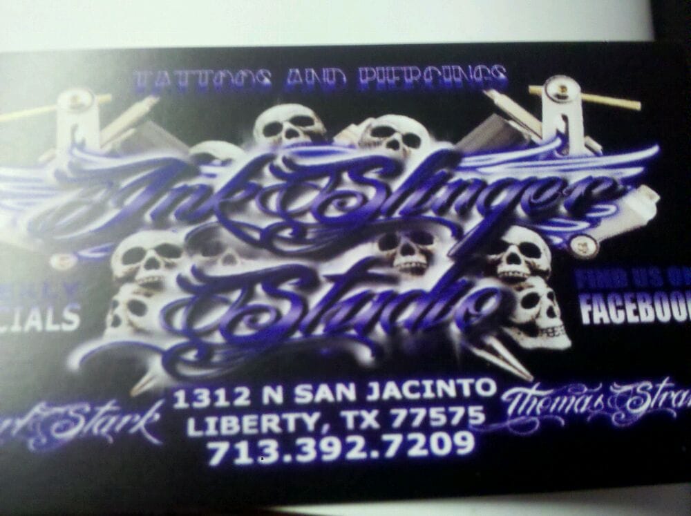 INK SLINGER STUDIO - Updated July 2025 - 1312 N San Jacinto St, Liberty, Texas - Tattoo - Phone ...