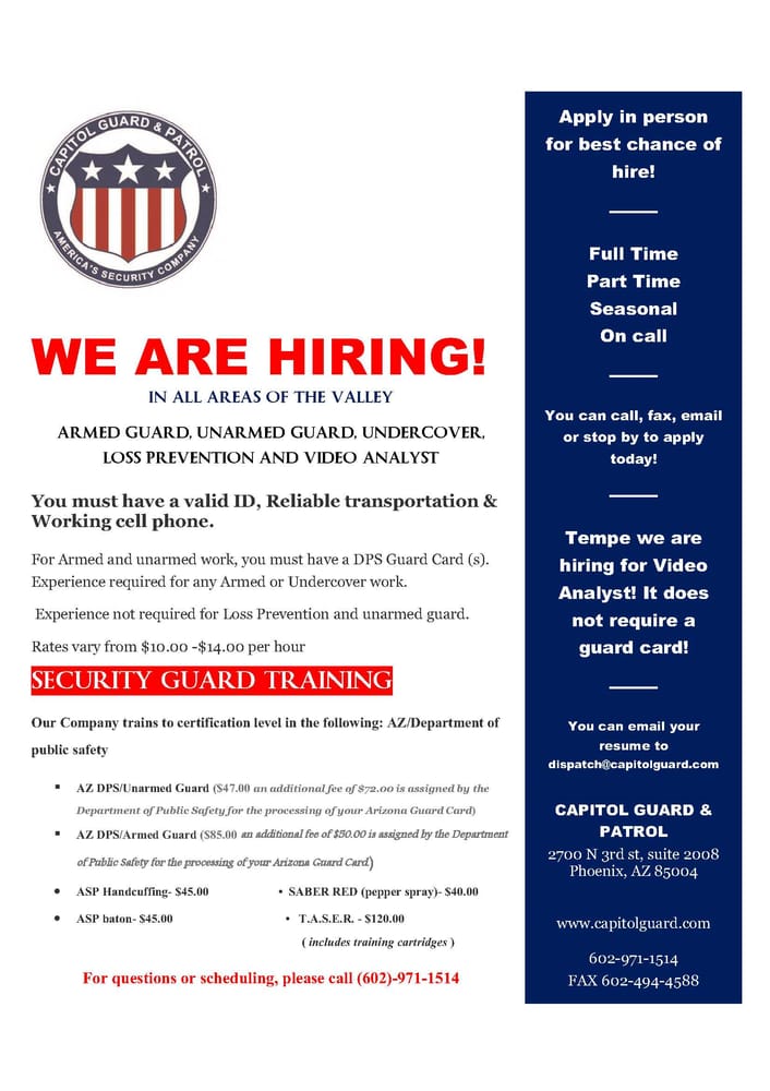 CAPITOL GUARD & PATROL - Updated July 2025 - 301 E Bethany Home Rd ...