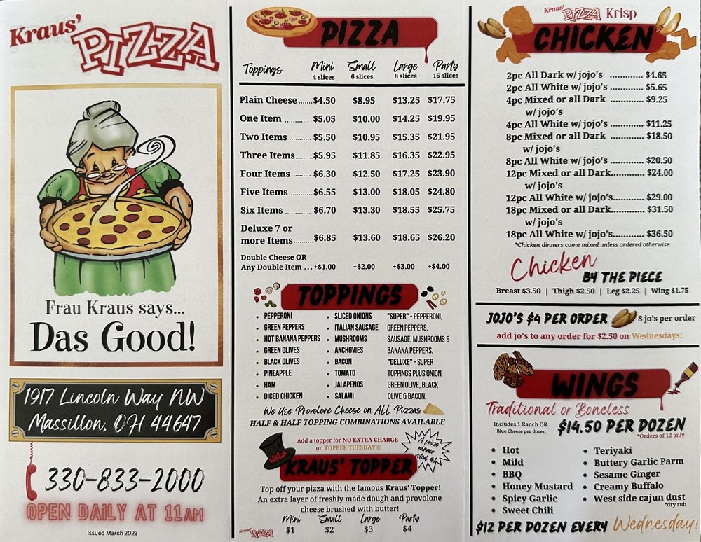 KRAUS’PIZZA - Updated September 2025 - 20 Reviews - 1917 Lincoln Way NW ...