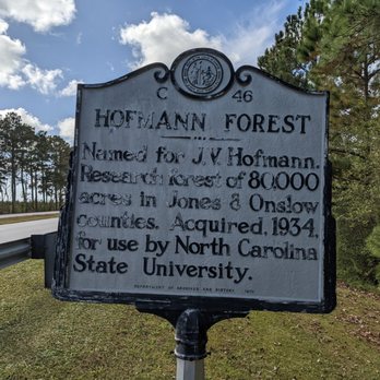 HOFMANN FOREST HISTORICAL MARKER - Updated December 2024 - New Bern Hwy ...