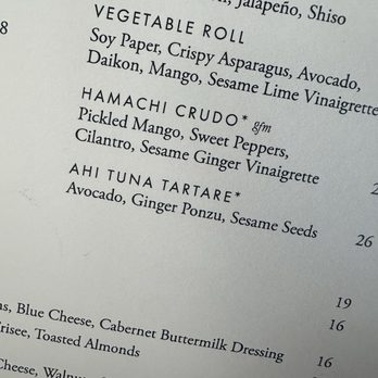 Ocean prime menu store
