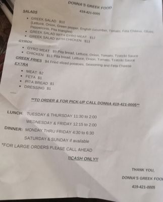 DONNA’S GREEK FOOD - Updated September 2025 - Findlay, Ohio - Food ...