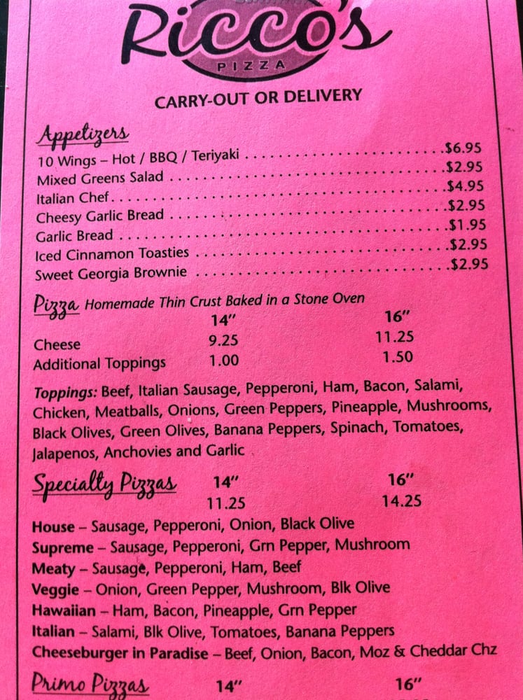 RICCO’S PIZZA - Updated May 2026 - 20 Reviews - 420 Crossing Dr ...