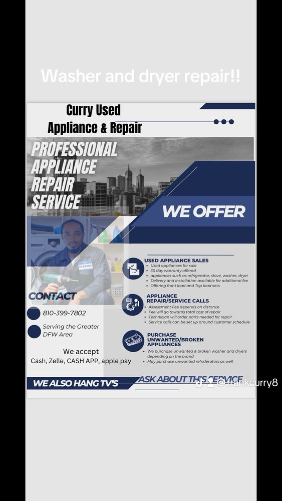 CURRYS USED APPLIANCE & REPAIRS - Updated February 2025 - Grand Prairie ...