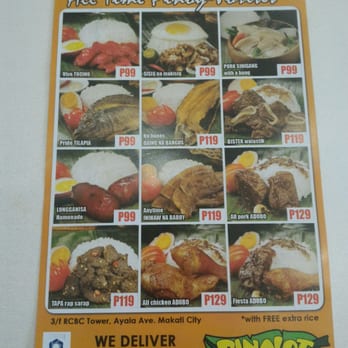 Binalot menu store