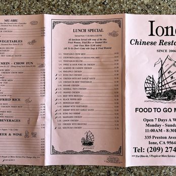 IONE CHINESE RESTAURANT - Updated December 2025 - 64 Photos & 140 ...
