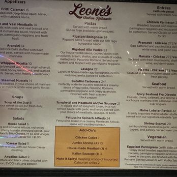 LEONE’S ITALIAN RISTORANTE - Updated December 2025 - 42 Photos & 50 ...