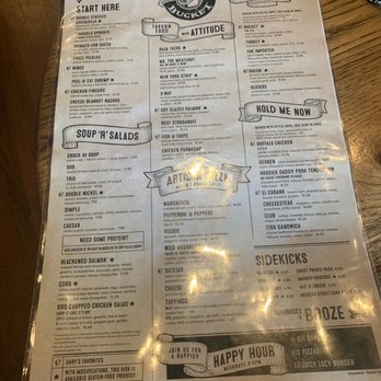 Rusty bucket menu store
