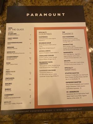 Paramount Cocktails & Food - Trusted Since 1969 - Updated July 2025 ...