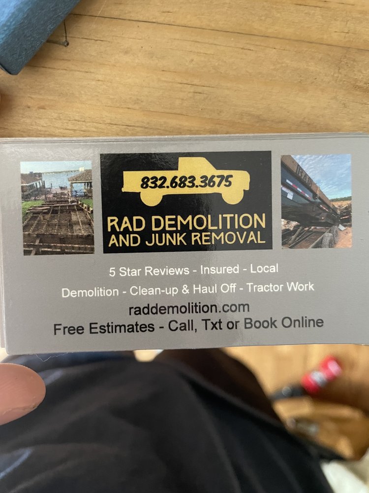 RAD DEMOLITION AND JUNK REMOVAL - Tomball, Texas - Lawn Services ...
