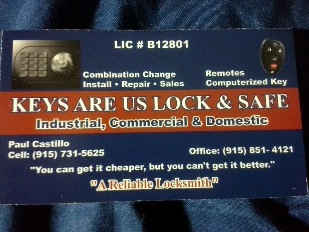 KEYS ARE US LOCK & SAFE - Updated December 2025 - El Paso, Texas - Safe ...
