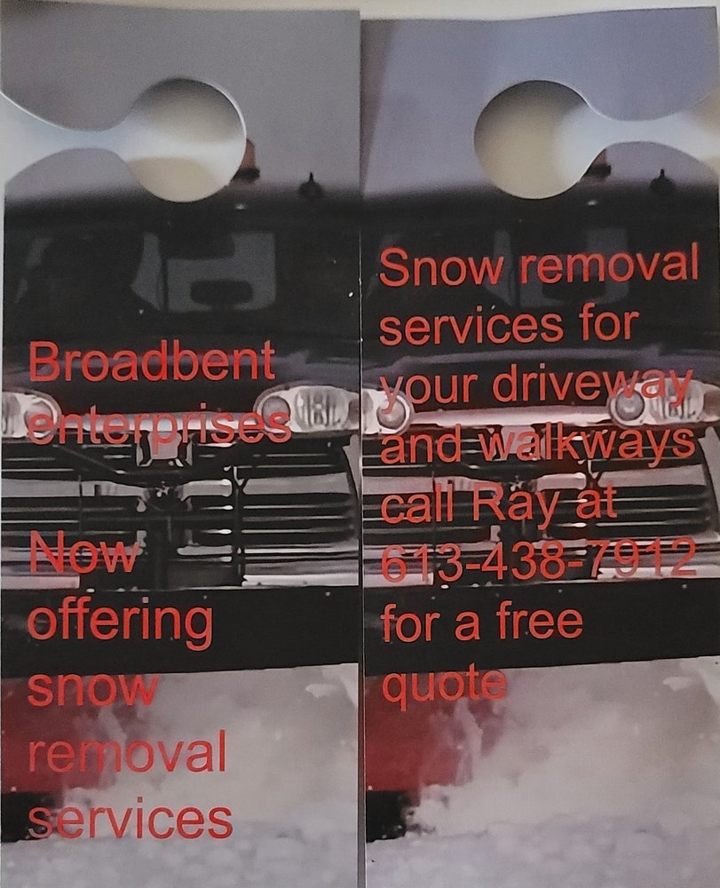 BROADBENT ENTERPRISES - Updated February 2025 - Belleville, Ontario - Snow Removal - Phone ...