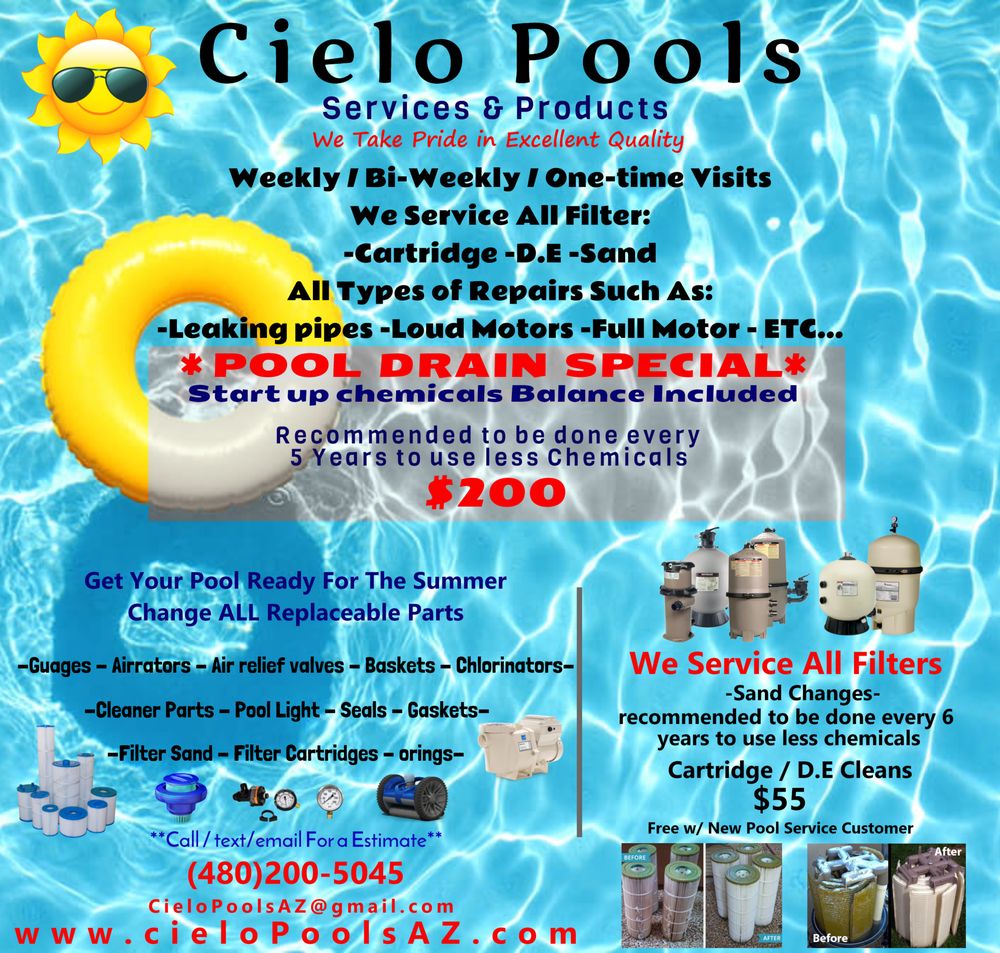 CIELO POOLS - Updated October 2025 - Request a Quote - Mesa, Arizona - Pool Cleaners - Phone ...