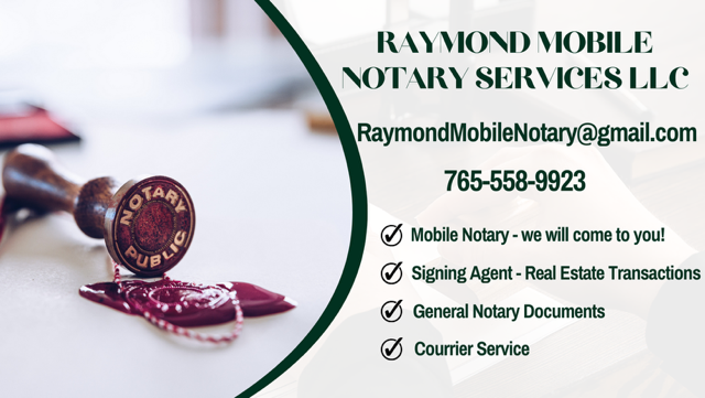 RAYMOND MOBILE NOTARY SERVICE - Request a Quote - Greenwood, Indiana ...