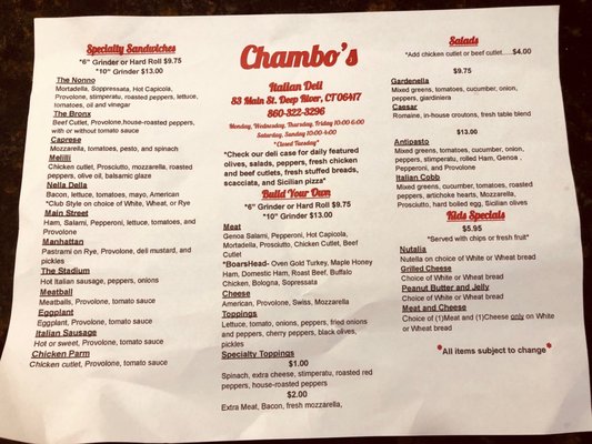 CHAMBO’S ITALIAN DELI - Updated January 2025 - 20 Reviews - 83 Main St ...