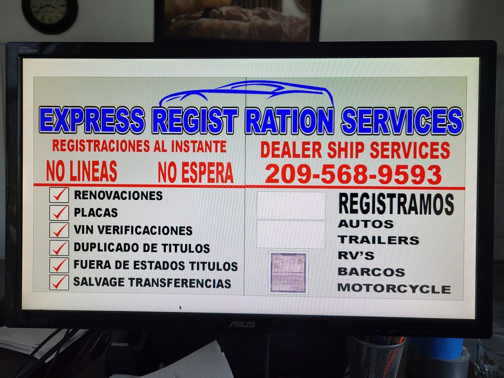 EXPRESS REGISTRATION SERVICES - Updated June 2025 - Modesto, California ...
