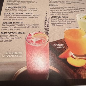 Outback Steakhouse Drink Menu