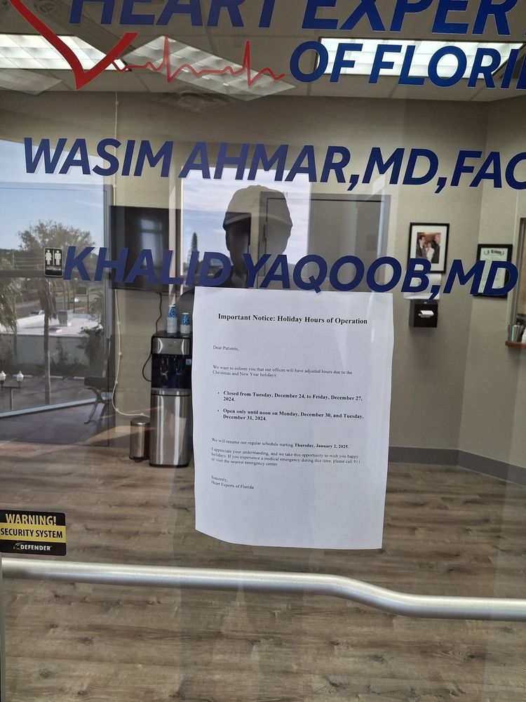 WASIM AHMAR M.D. FACC - HEART EXPERTS OF FLORIDA - Updated December ...