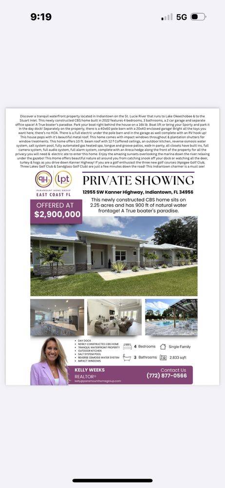 KELLY WEEKS - PARAMOUNT HOME GROUP - Updated September 2025 - Stuart ...