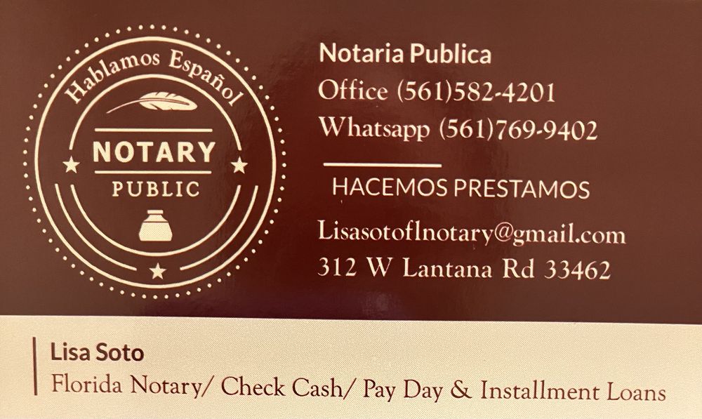 LISA SOTO NOTARY - Updated April 2025 - Request a Quote - 312 W Lantana ...