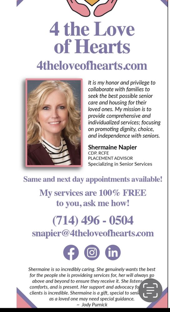 4 THE LOVE OF HEARTS SENIOR PLACEMENT & RESOURCES - Updated May 2024 ...