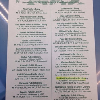 HAWAII STATE PUBLIC LIBRARY SYSTEM - WAIKIKI-KAPAHULU LIBRARY - Updated ...