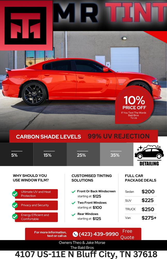 MR TINT - Updated December 2025 - 4107 Hwy 11 E, Bluff City, Tennessee - Car Window Tinting ...