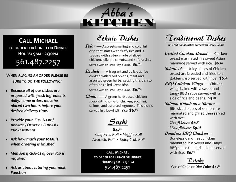 ABBA’S KITCHEN - Updated August 2024 - Boca Raton, Florida - Imported ...