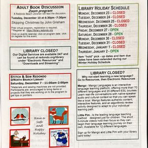 REDONDO BEACH PUBLIC LIBRARY -- THE MAIN LIBRARY - Updated December ...