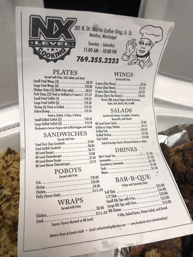 NX LEVEL COOKING - CLOSED - Updated November 2024 - 301 N Doctor Mlk Jr ...